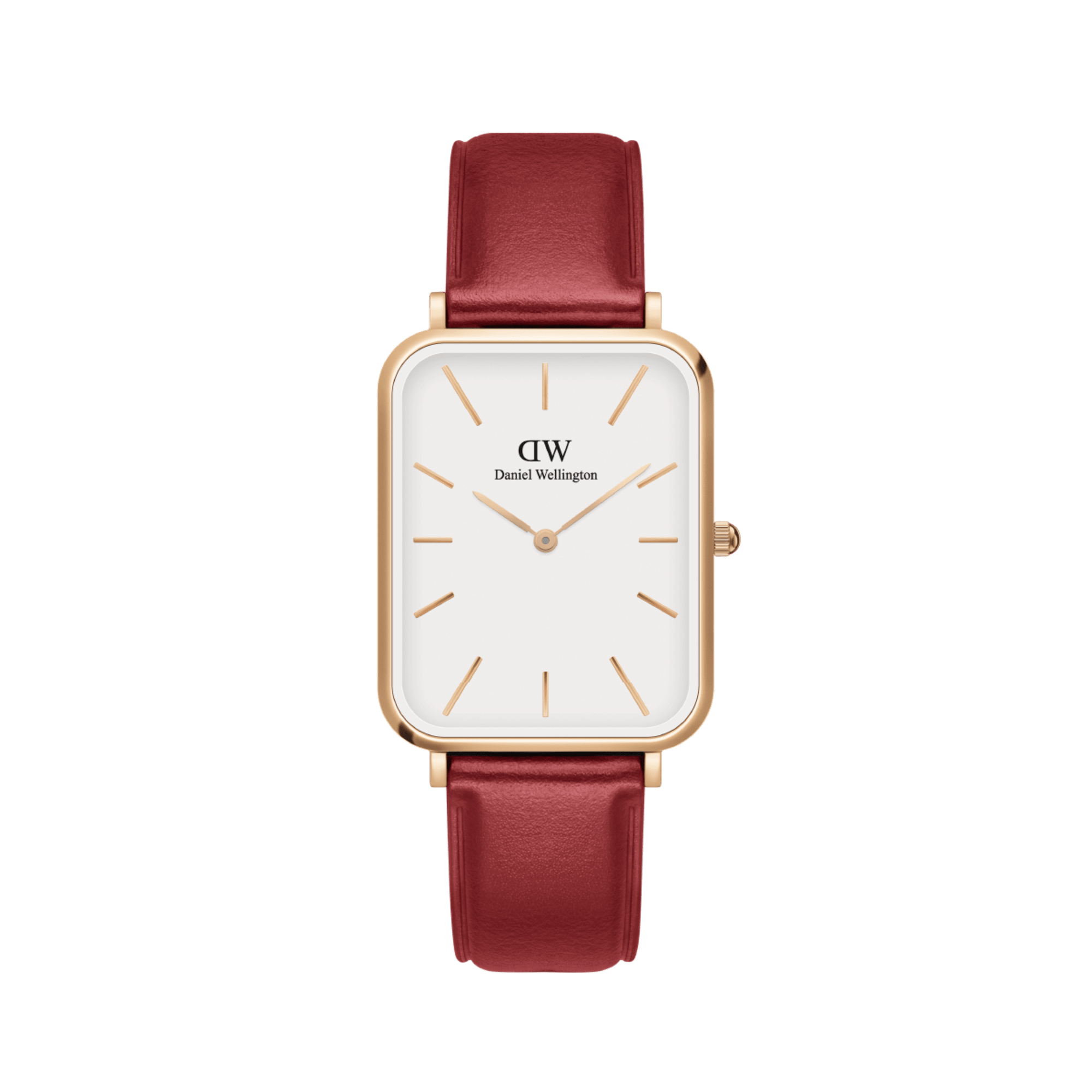 Quadro Suffolk - Square watch with leather strap | DW