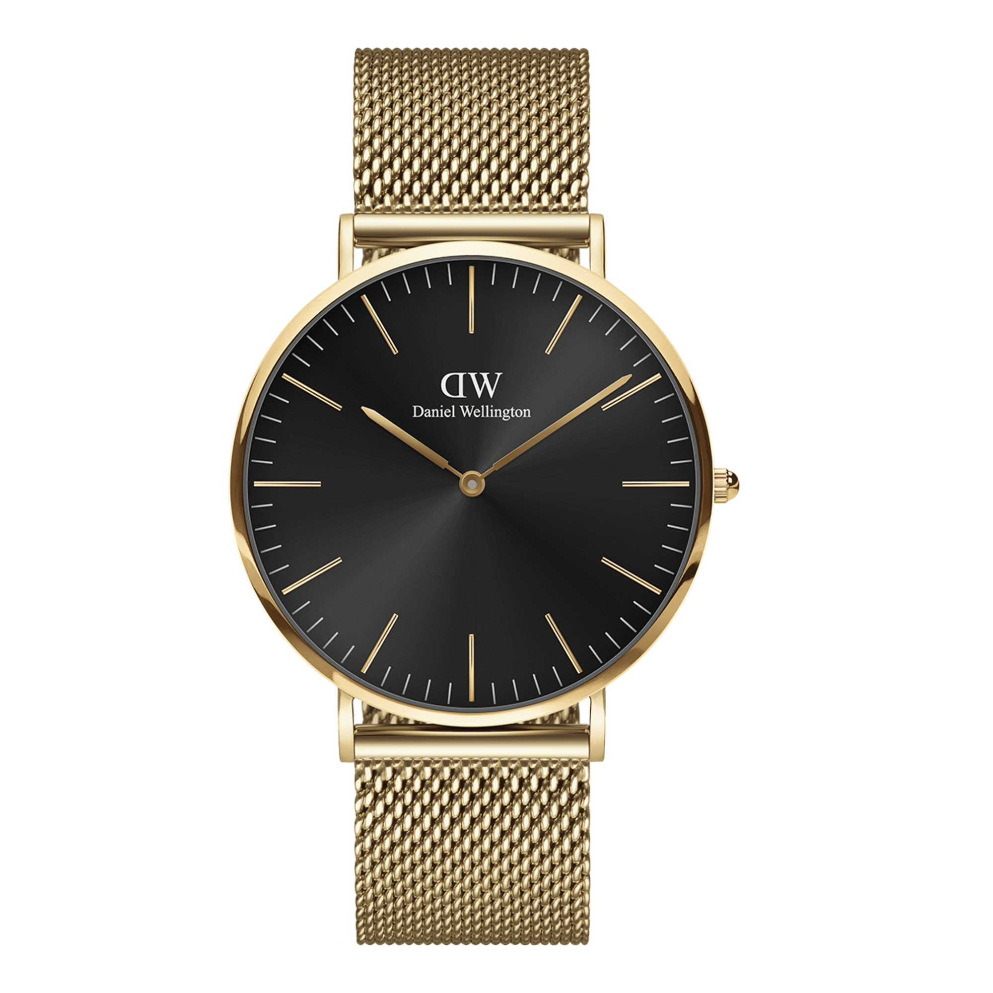 Mesh Onyx - Classic gold watch with black dial | DW