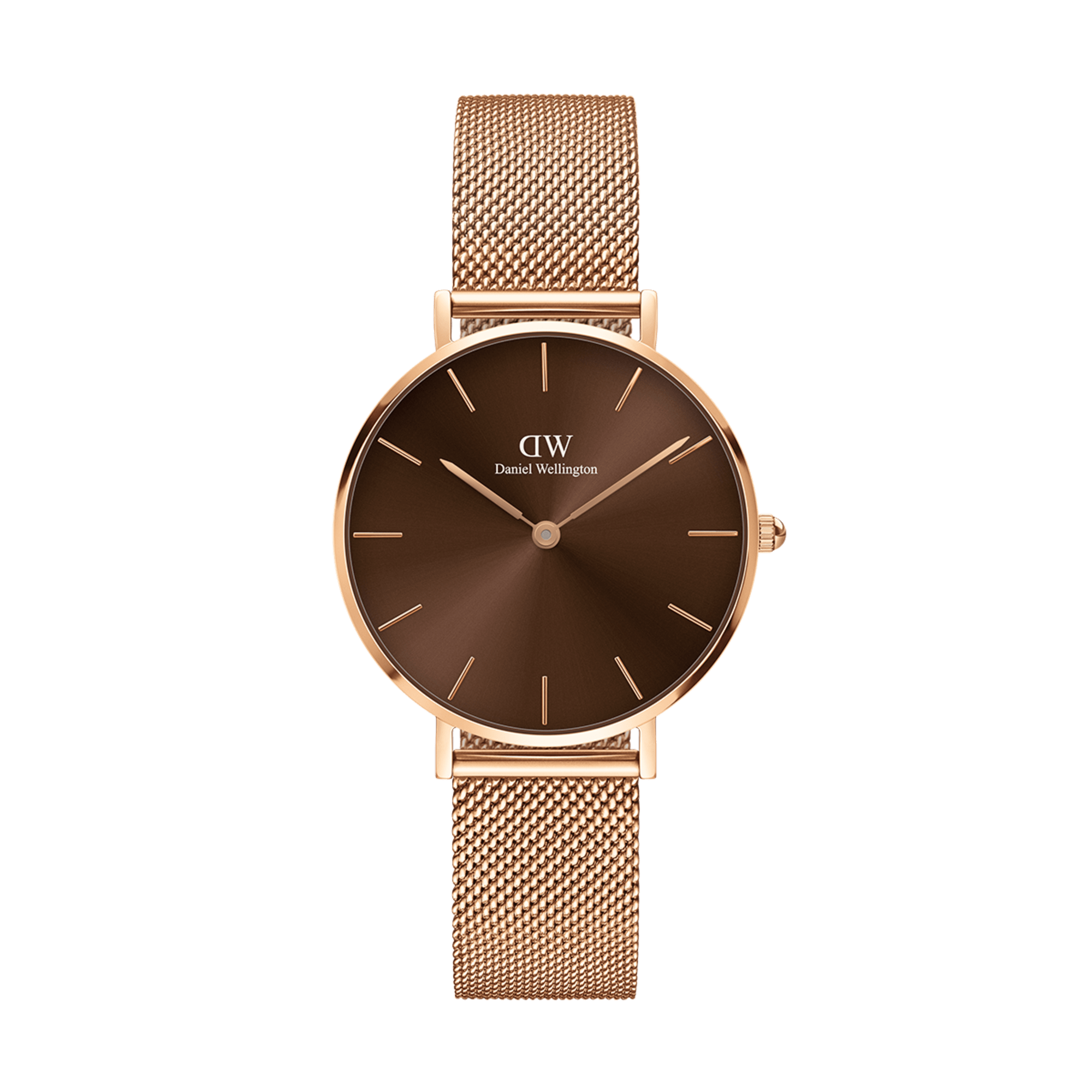 Petite - Rose gold watch with amber dial 28mm | DW