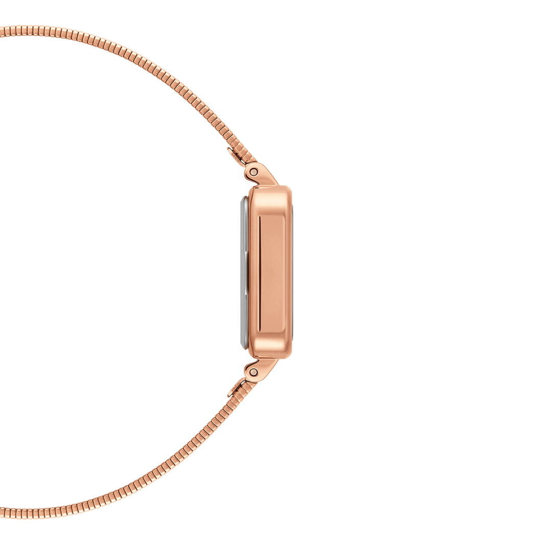 Quadro Studio - Womens square watch - White & Rose Gold | DW